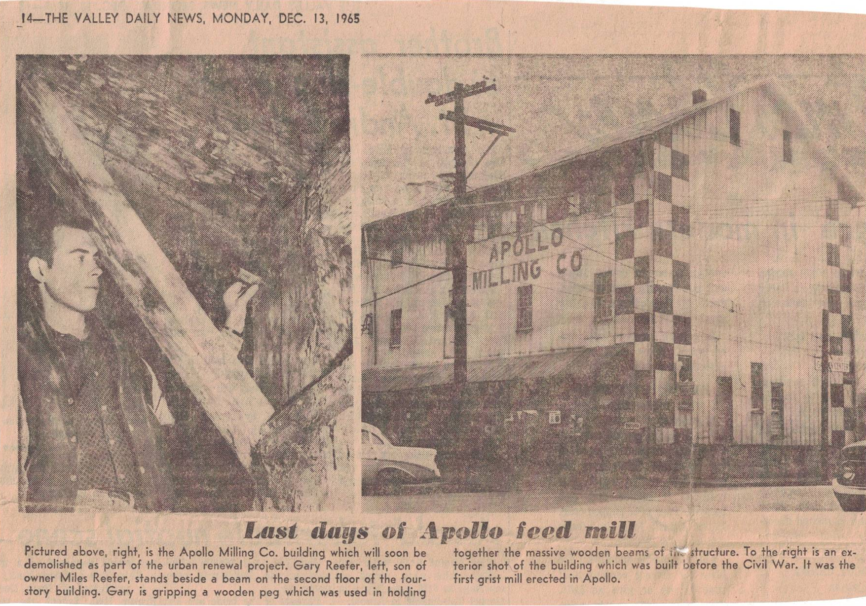 Apollo Milling Company – Apollo Area Historical Society